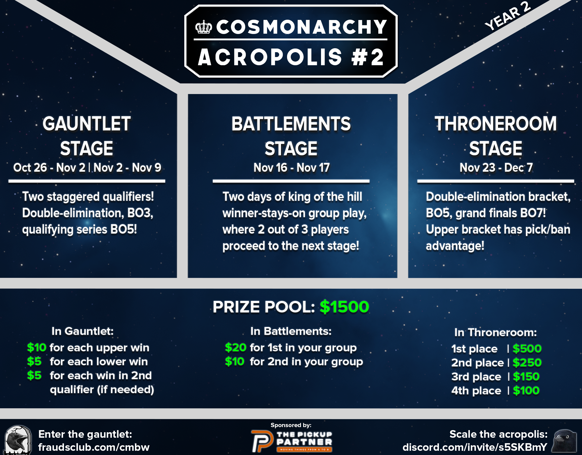 Tournaments - Cosmonarchy